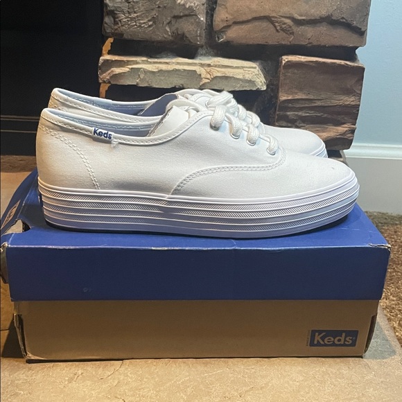 Keds | Shoes | Keds Womens Size 75 Champion Triple White Nib | Poshmark